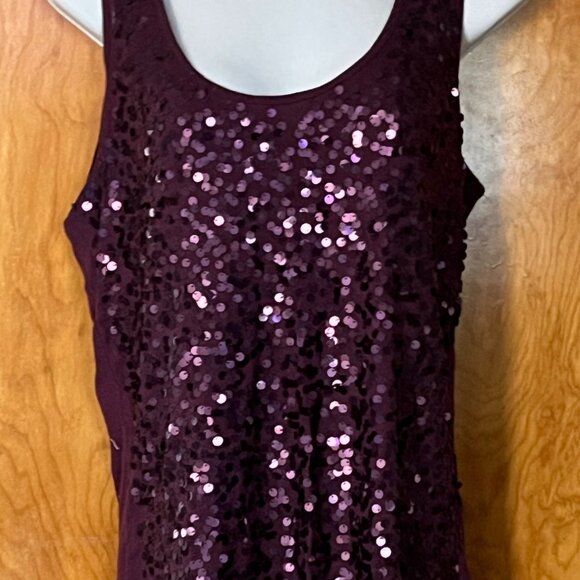 Apt. 9 | Tops | Apt 9 Womens Purple Sequin Tank Top Xl | Poshmark